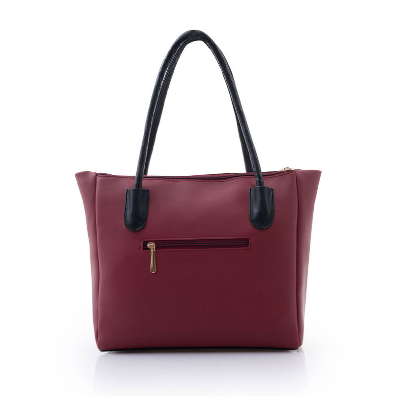 Buy LaFille Maroon Solid Handbag for Women Online