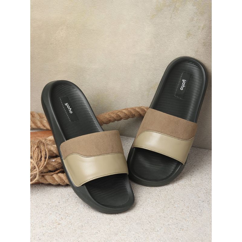 Buy Yoho Dawn Beige Sliders for Men Online