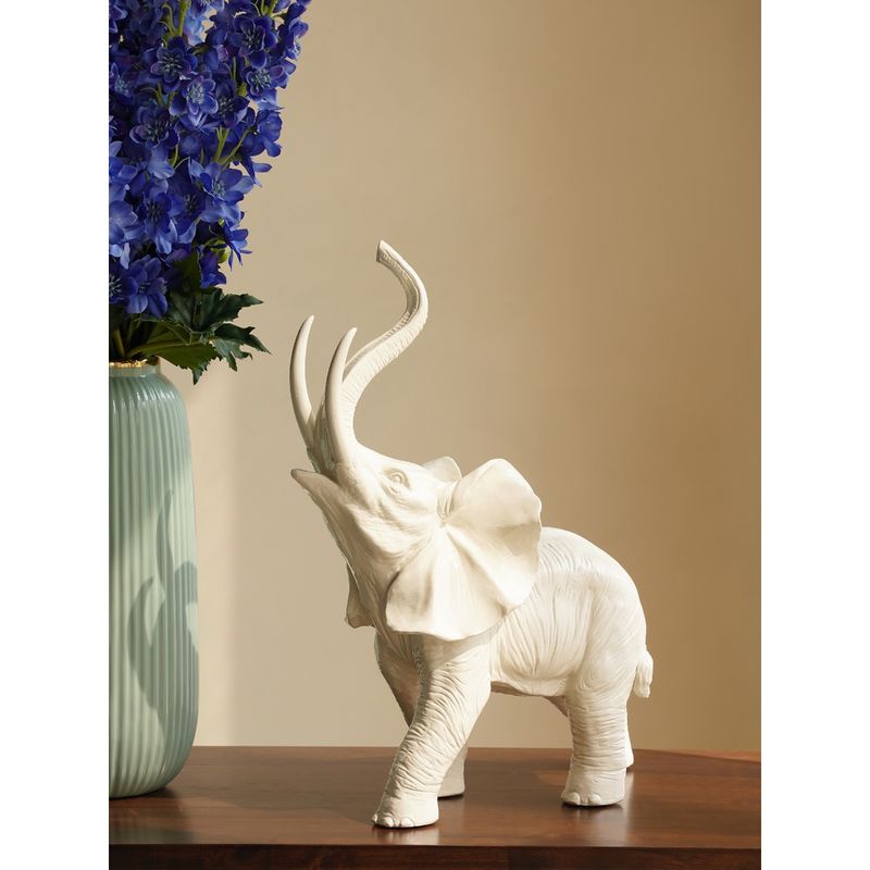 Buy Pure Home + Living Ivory Glossy Finish Polyresin Elephant - Small ...