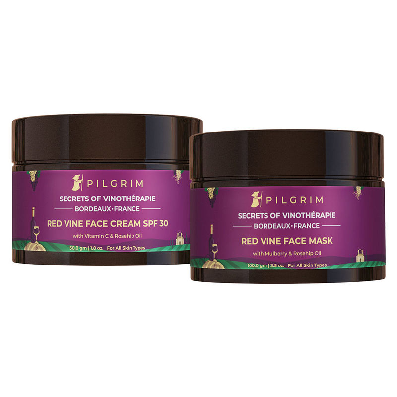 Buy Pilgrim Red Vine Mask & Moisturise Combo Online