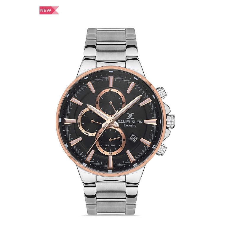 Buy Daniel Klein Exclusive Men Gun Black - Emboss Dial with Real Index ...