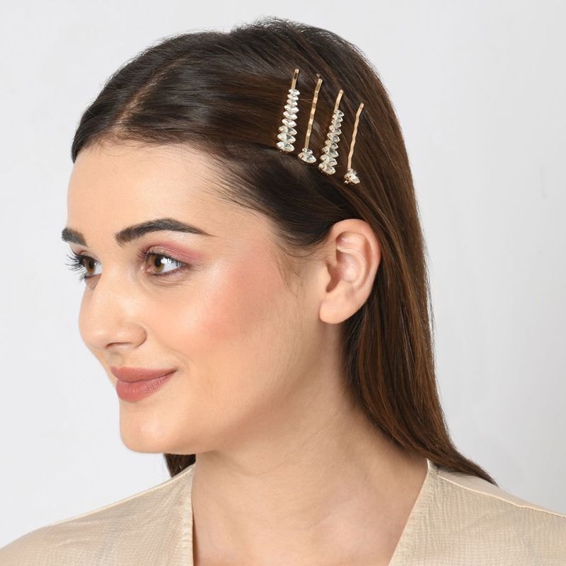Buy Accessorize London Womens Delicate Gem Hair Slides Clips (Pack of 4 ...