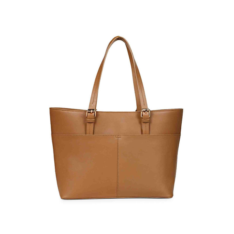 Buy Saint G Tan Leather Structured Shoulder Bag Online