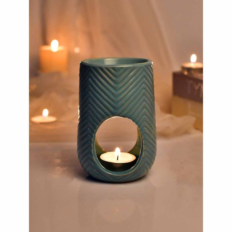 Buy Tayhaa Artisanal Oval Ceramic Aroma Oil Diffuser - Blue Online