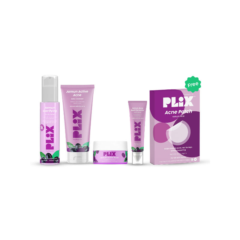 Buy Plix Jamun Active Acne Kit (Toner, Serum, Facewash, Moisturizer ...