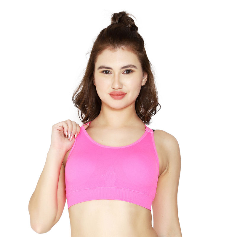 Buy BRACHY Pink Gym Workout High Impact and Full Coverage Crostini Sports Bra Online