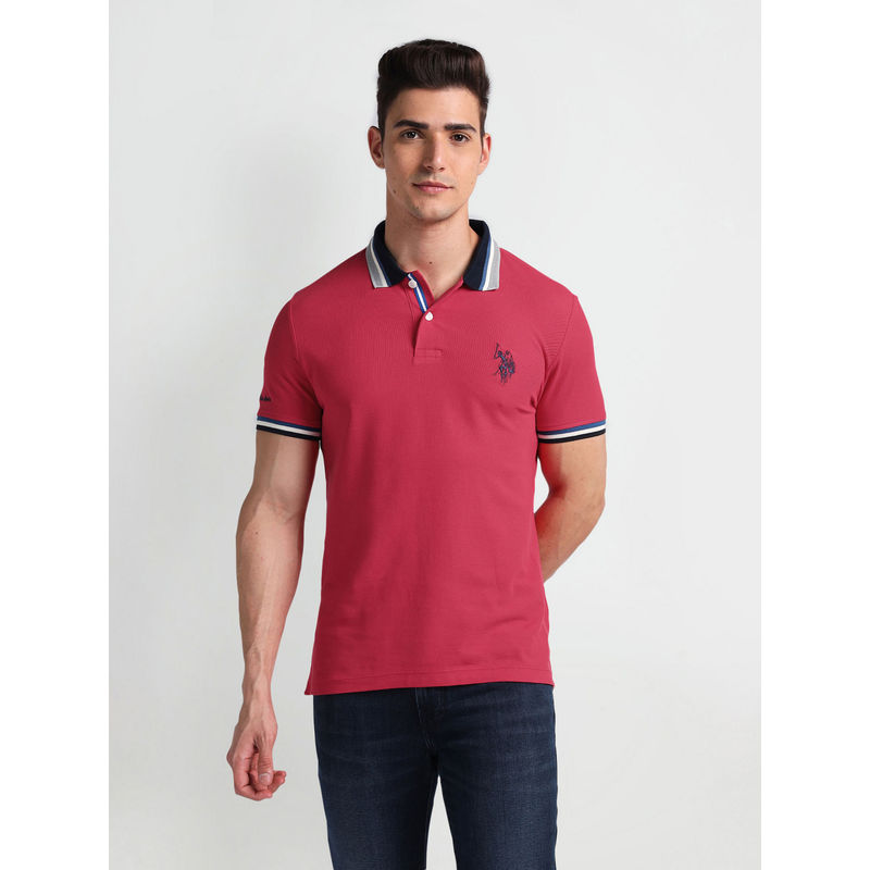 Buy U.S. Polo Assn. Denim Co. Slim Fit Solid Polo T-Shirt Online