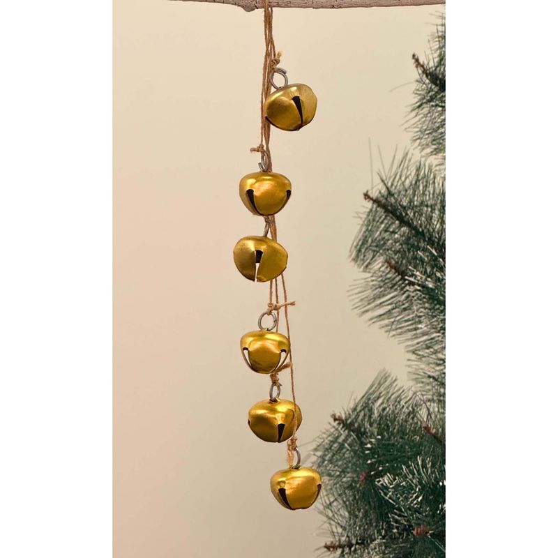 Buy Revive Home Golden Jingle Bell String Ornament Online
