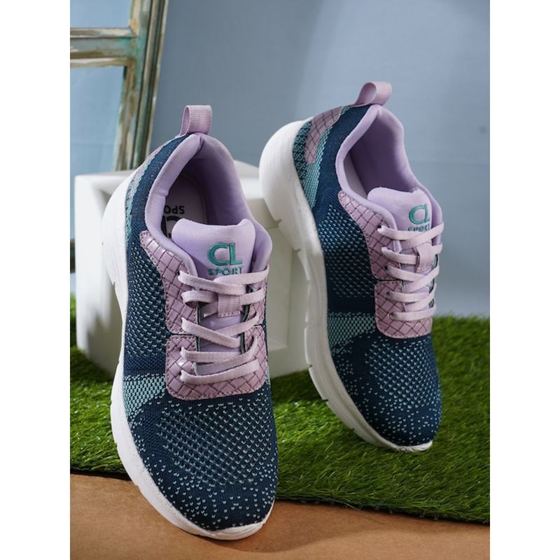 Buy Carlton London Blue Lace-Ups Round Toe Women Casual Sneakers Online