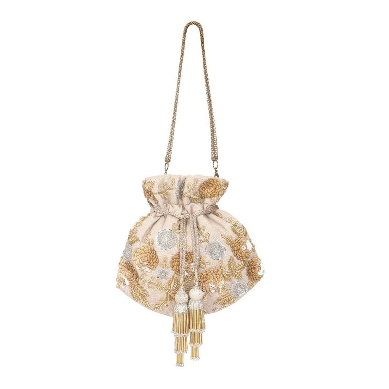 Buy Fuchsia by Aashka Mehta Bageecha Gold Potli Online