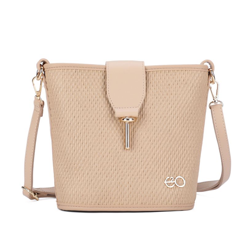 Buy E2O Fancy Beige Textured Women Sling Bag Online
