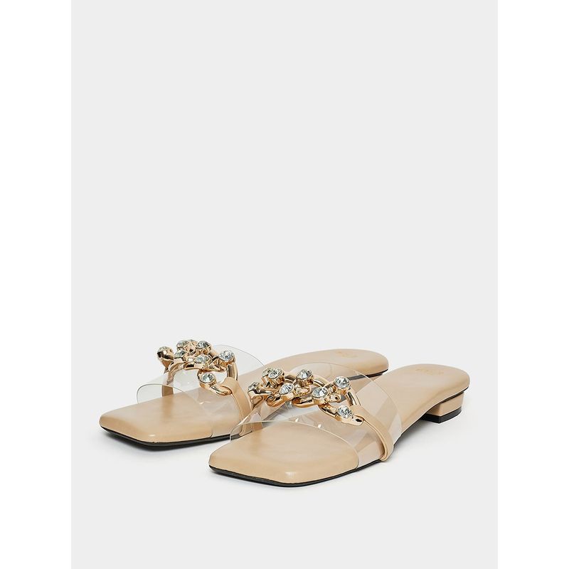 Buy Styli Crystal Embellished Flat Sandal Online