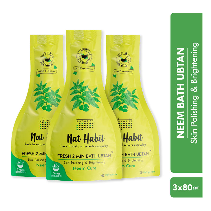 Buy Nat Habit Fresh Bath Ubtan - Neem Cure 2 Minutes Body Ubtan with ...