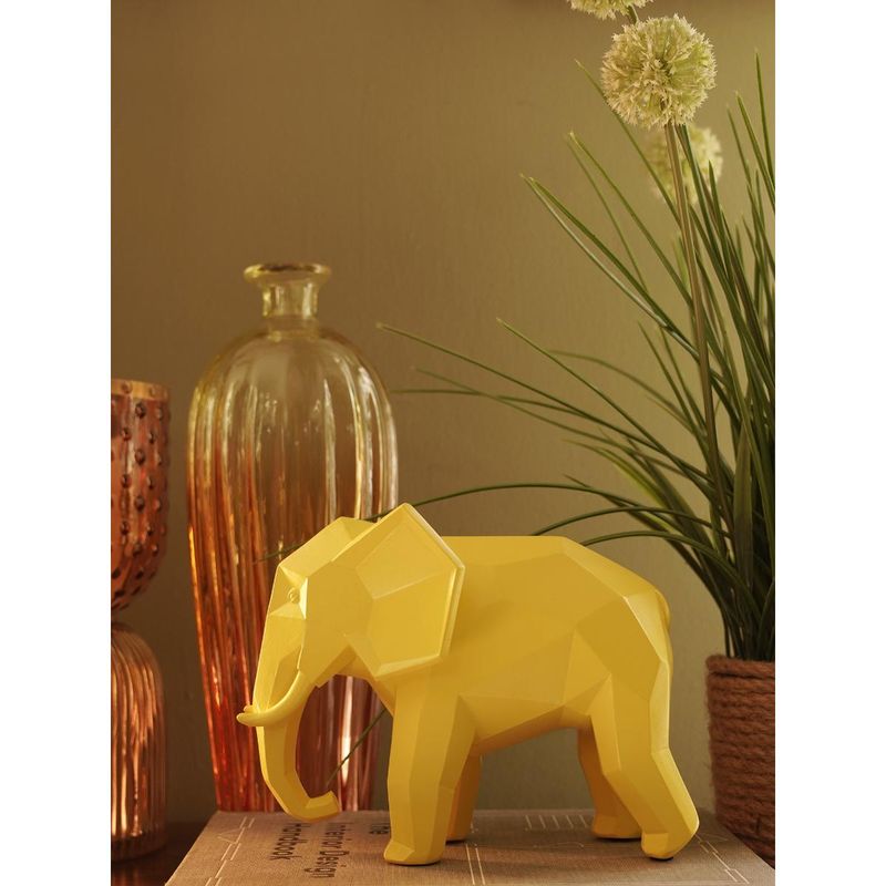 Buy Pure Home + Living Yellow Polyresin Elephant Figurine Online