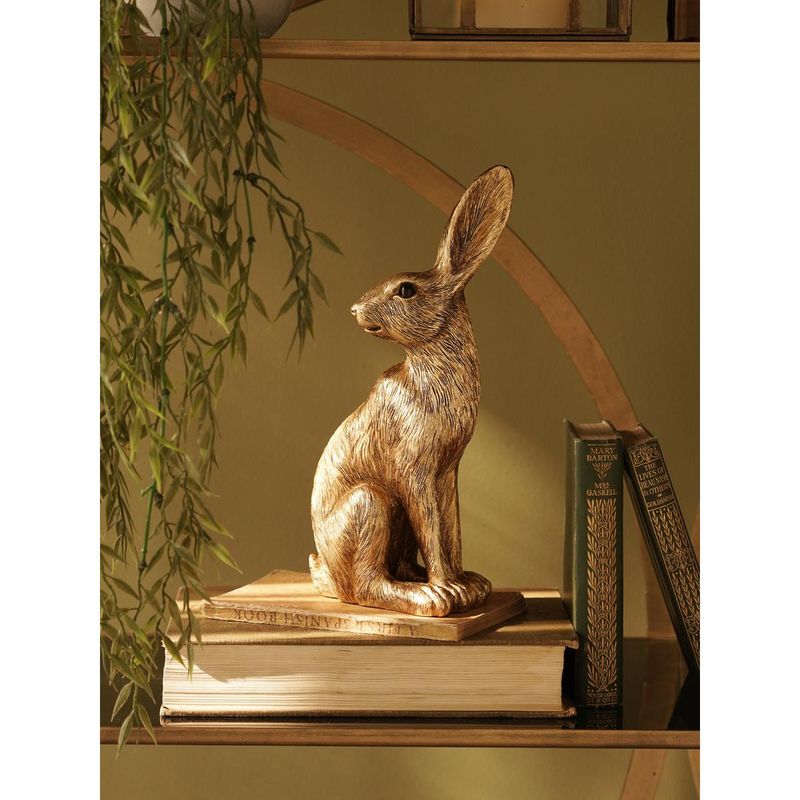 Buy Pure Home + Living Gold Metal Finish Polyresin Rabbit Figurine Online
