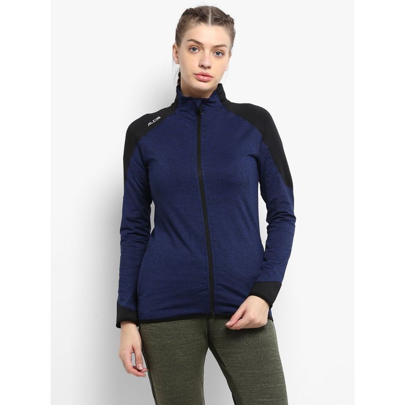 Buy Alcis Navy Blue Solid Track Jacket Online