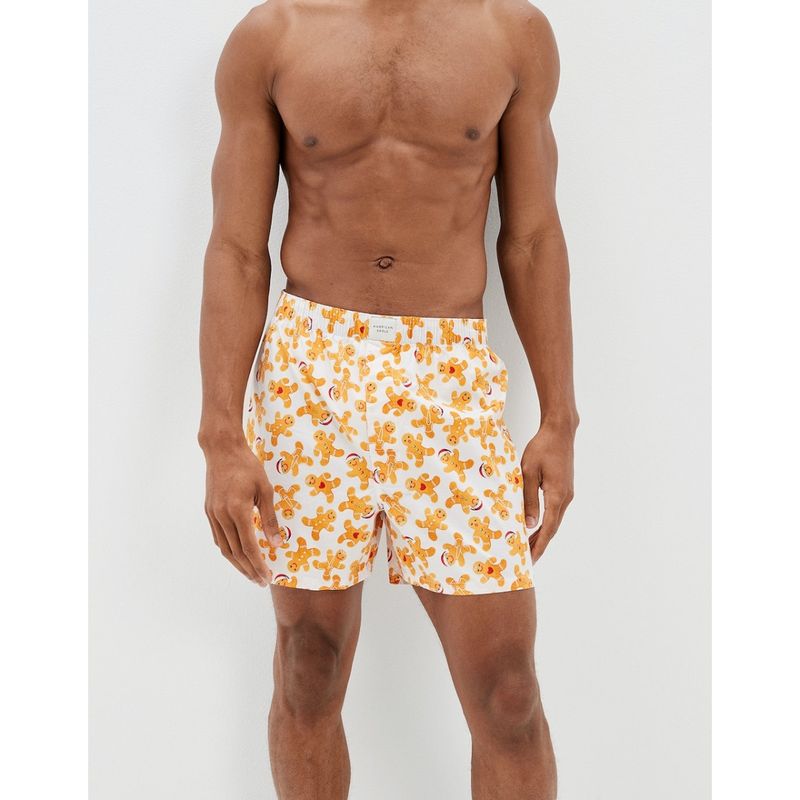 Buy American Eagle Men White Gingerbread Man Stretch Boxer Short White ...