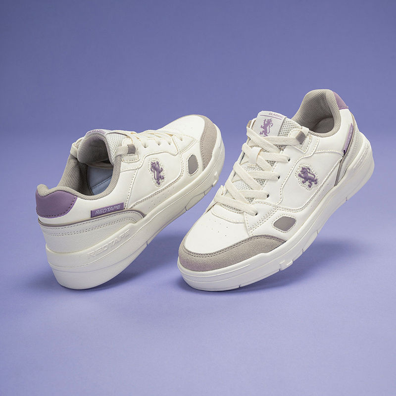 Buy Red Tape Women Off White & Lavender Sneakers Online