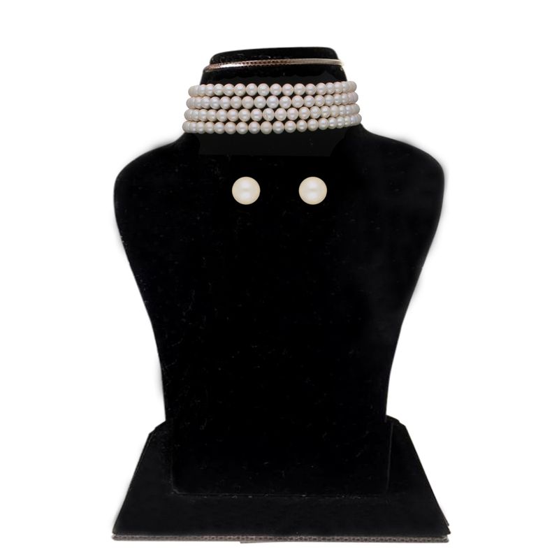 Buy Sri Jagdamba Pearls Forever White Pearl Choker Necklace Set Online
