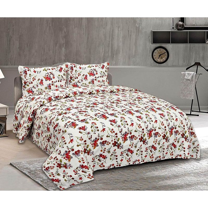 Buy Haus And Kinder Floral Grace 186 Tc Cotton King Printed Bedsheet