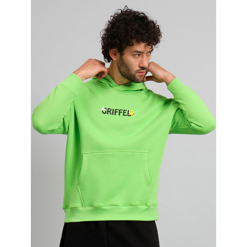 Buy Griffel Mens Parrot Chill Vibe Print Front Logo Oversized Fleece ...
