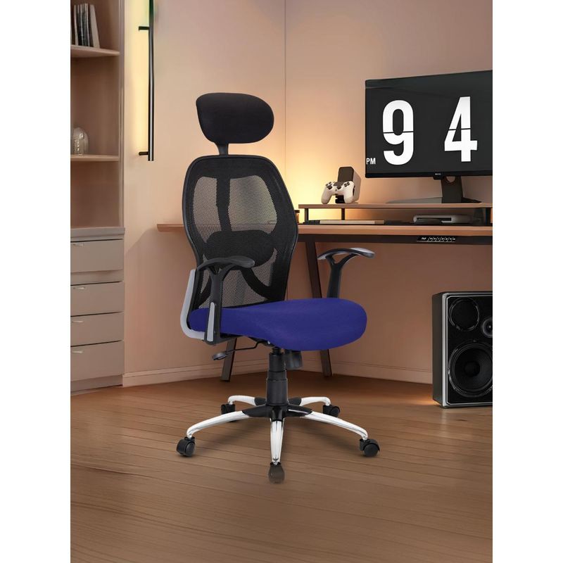 Buy Savya Home Home Apollo High Back Ergonomic Office Chair (Blue) Online