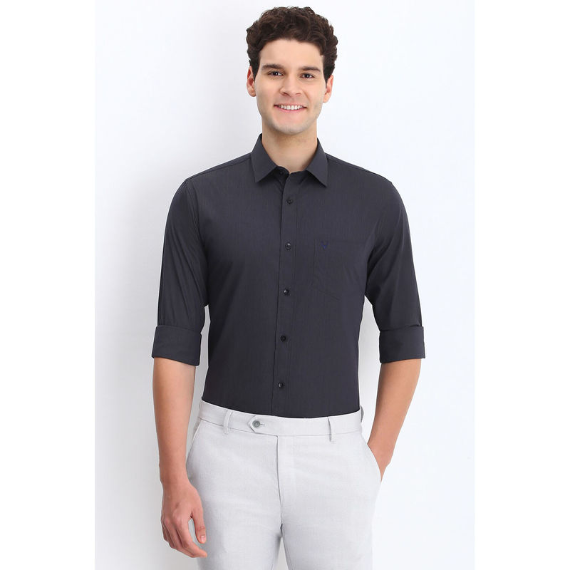 Buy Allen Solly Men Grey Slim Fit Stripe Full Sleeves Formal Shirts Online