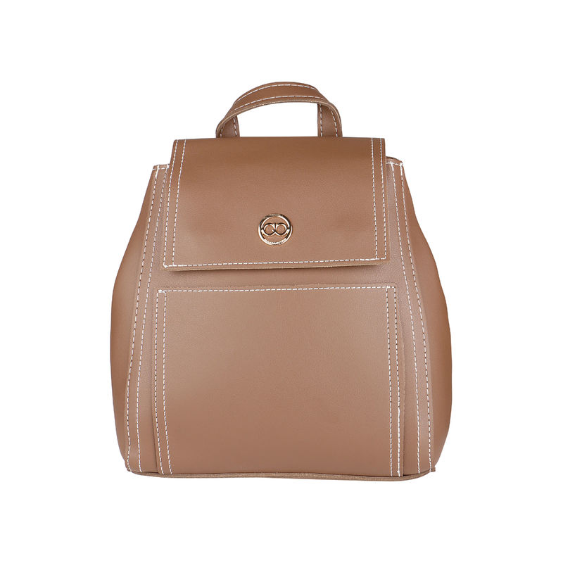 Buy Gio Collection Women's Tan Solid Backpack Online