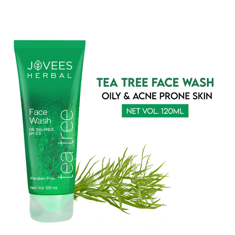 Buy Jovees Herbal Tea Tree Face Wash For Oily & Acne Free Glowing Skin ...