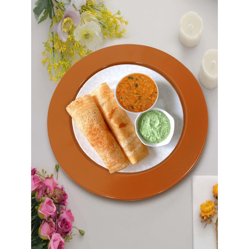 Buy Metalsmith Orange 13 Inch Round Parties And Wedding Charger Plate ...
