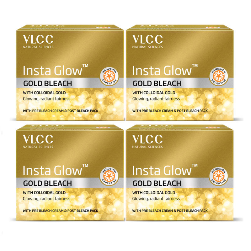 Buy VLCC Insta Glow Gold Bleach - Pack of 4 Online