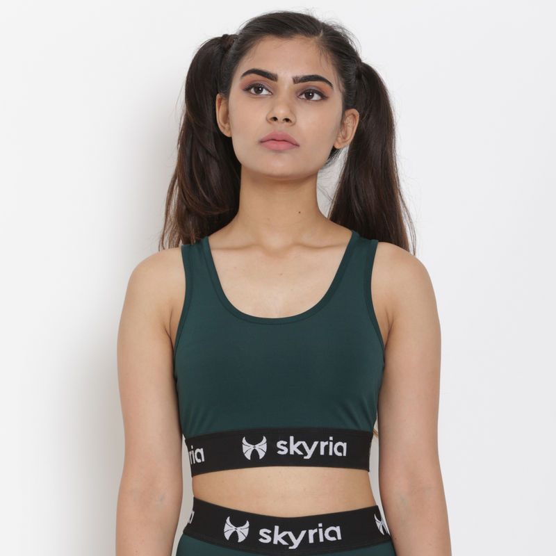 Buy Skyria Mia Go Sports Bra - Pine (S) Online