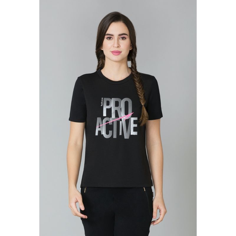 Buy Van Heusen Women Proactive Antibacterial & Round Neck T-Shirt ...