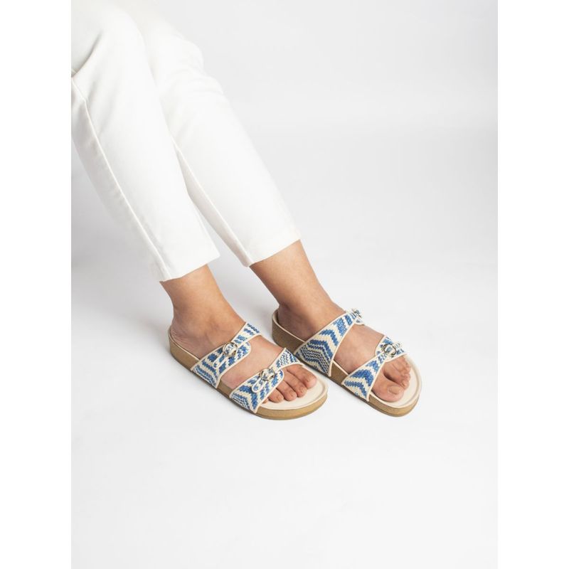 Buy THE CAI STORE Blue Raffia Blue Sandals Online