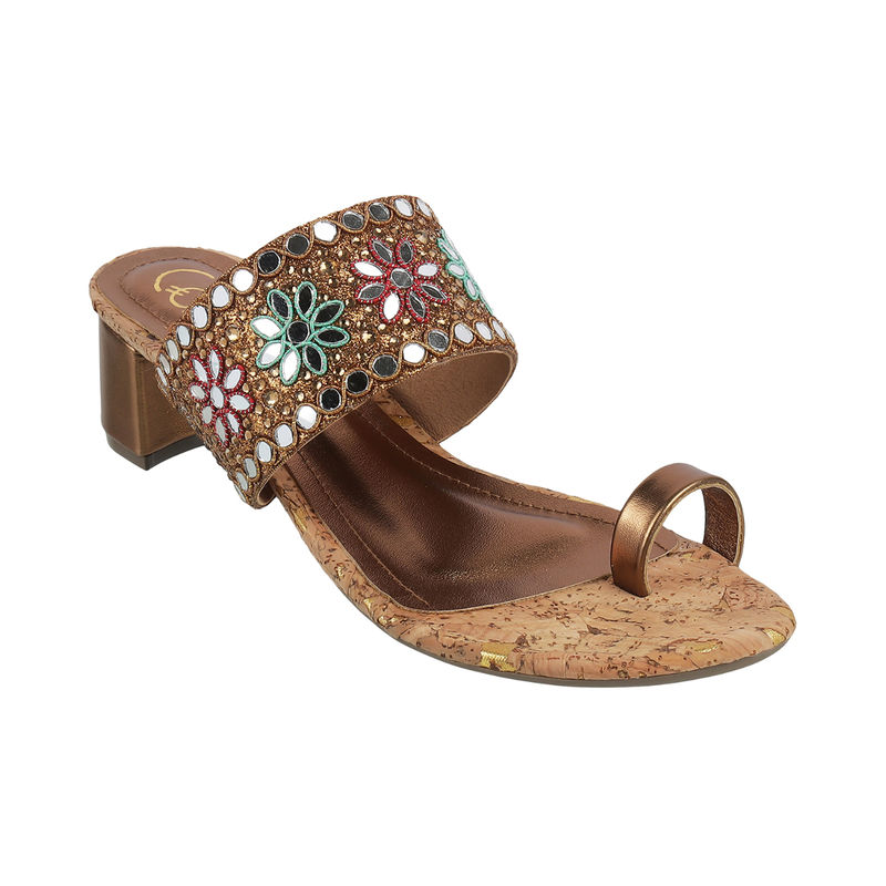 Buy Catwalk Women Round Toe Brown Heeled Sandals Online