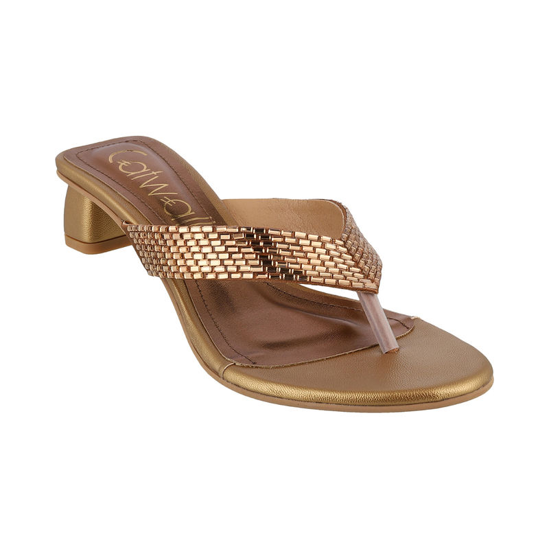 Buy Catwalk Women Round Toe Brown Heeled Sandals Online