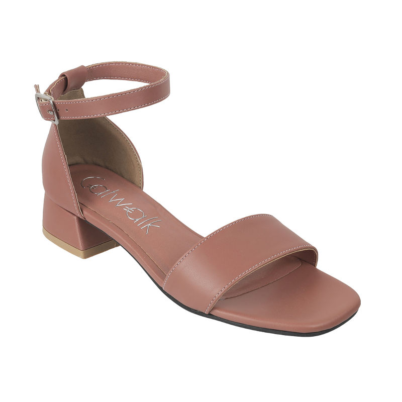 Buy Catwalk Women Square Toe Brown Heeled Sandals Online