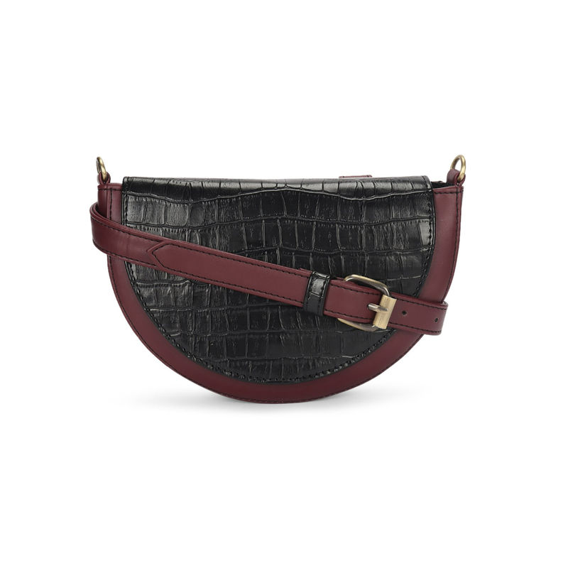 Buy THE GUSTO Black Crescent Shoulder Bag (M) Online