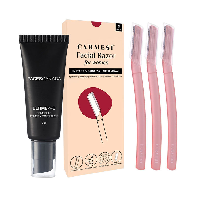 Carmesi Facial Razor + Faces Canada Primer + Faces Canada Moisturizer ...