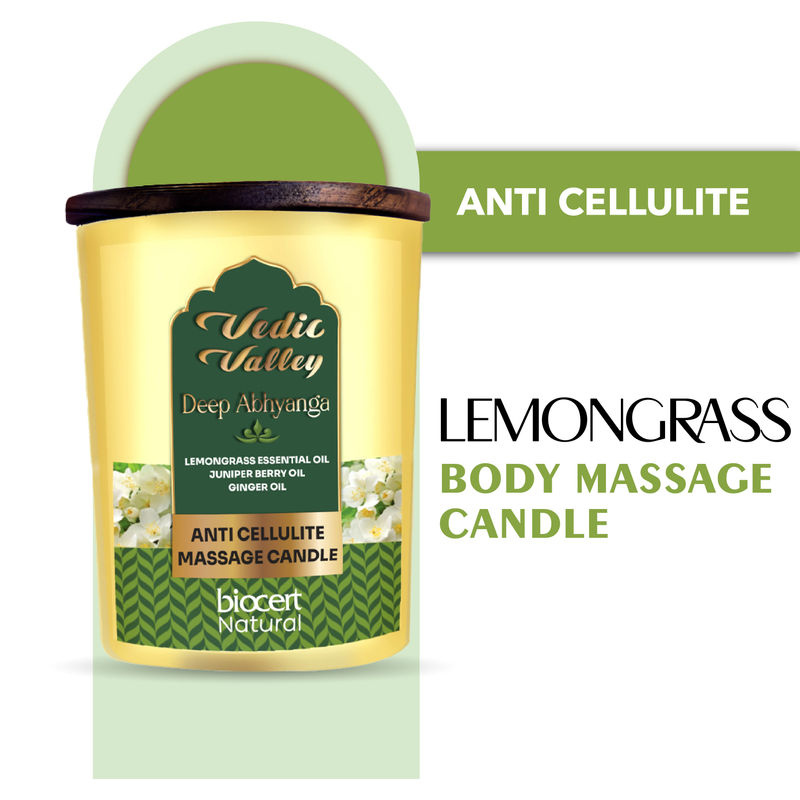 Buy Vedic Valley Lemongrass Anti Cellulite Body Massage Candle Online