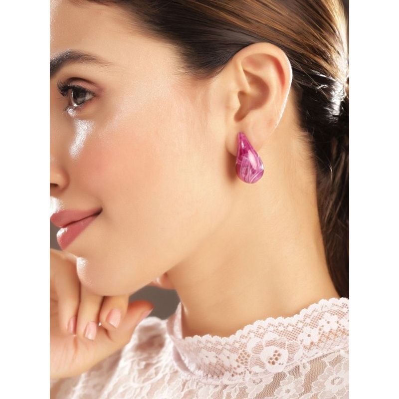 Buy PRITA Pink Water Droplet Earrings Online