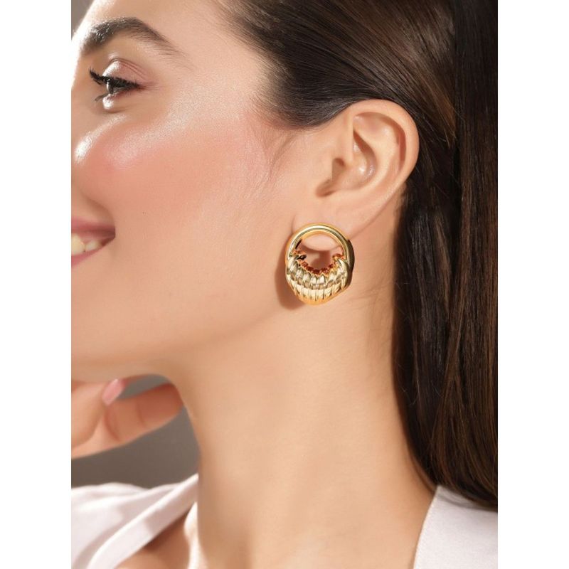Buy PRITA Gold Plated Brass Solid Drop Earrings Online