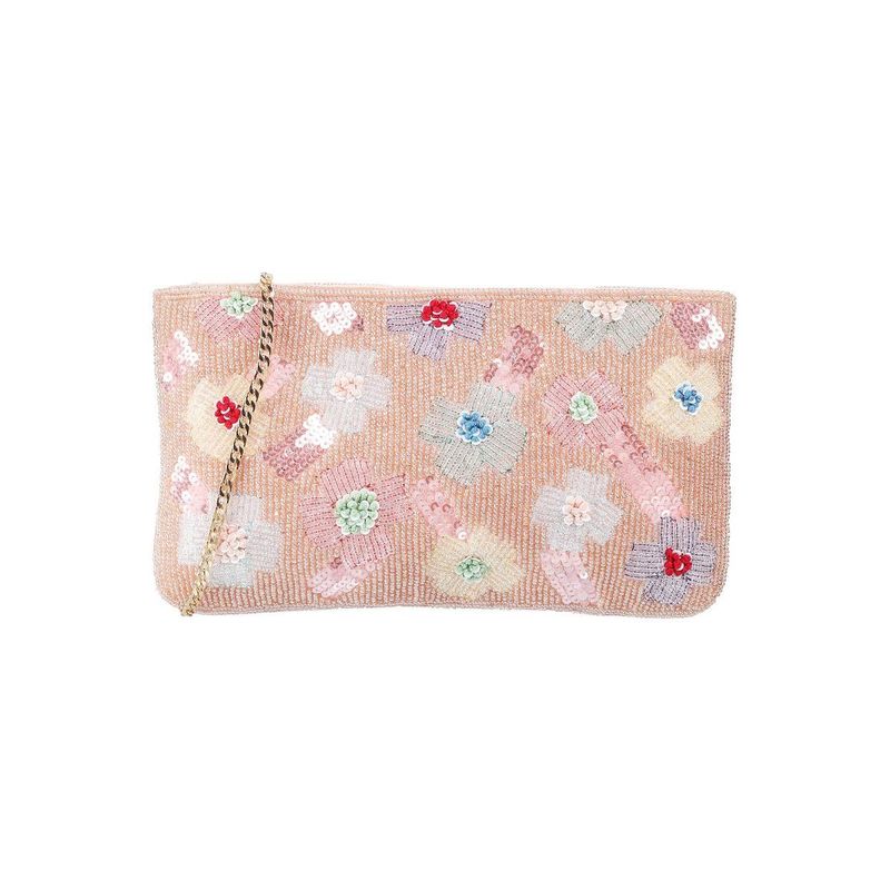 Buy Metro Peach Sequined Clutch for Women Online