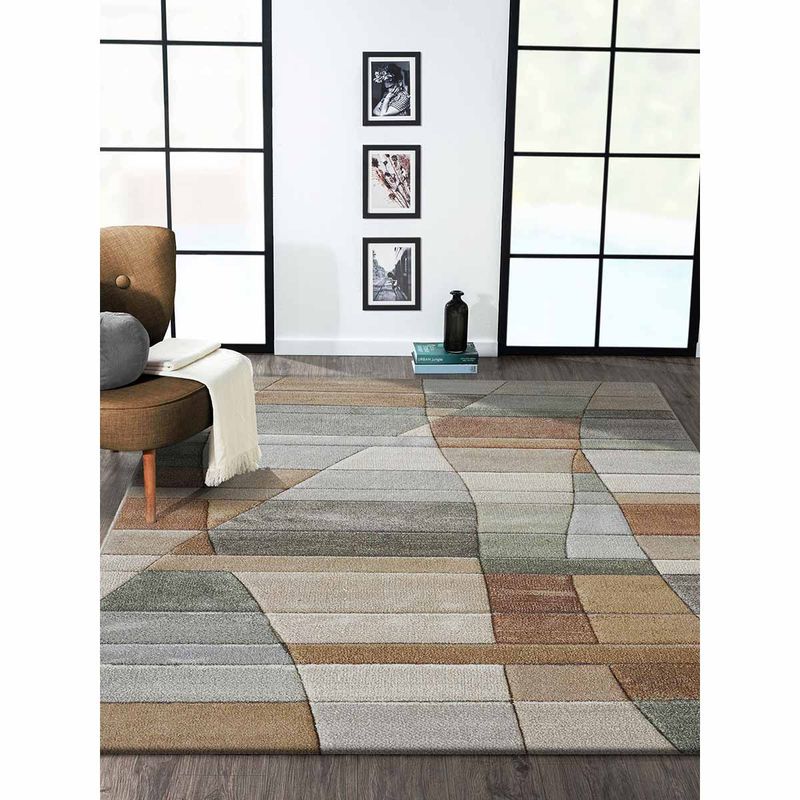 Buy OBSESSIONS Polypropylene Abstract Multi-Color Carpet Online