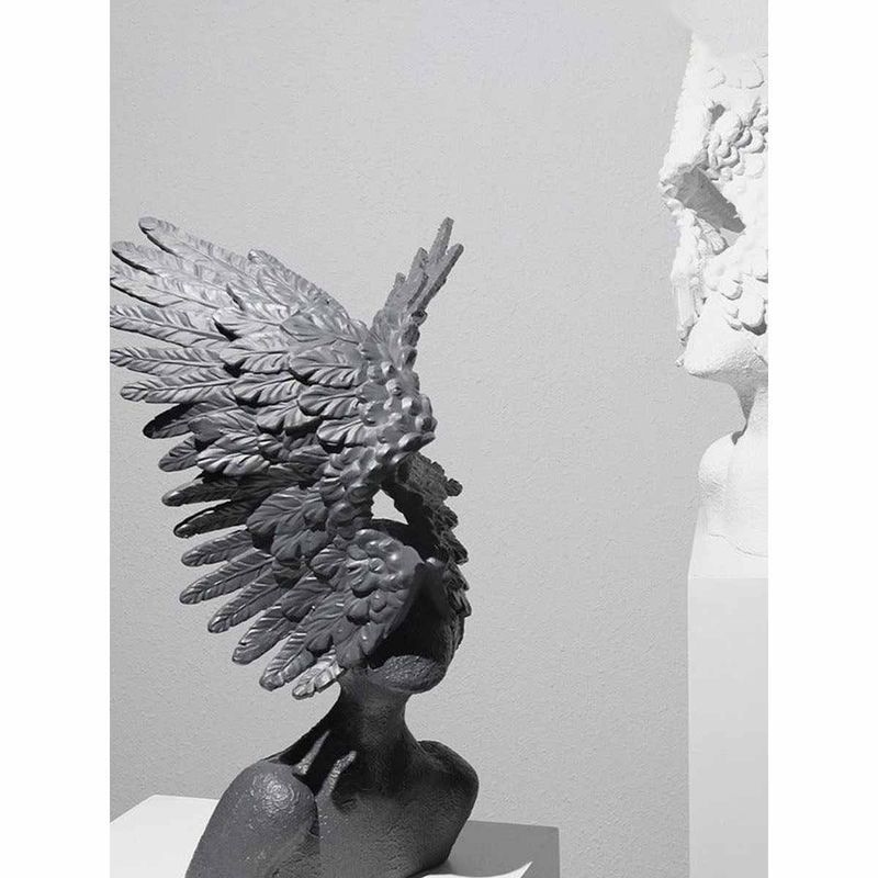 Buy Smokey Cocktail Grey Angel Wings Sculpture Online