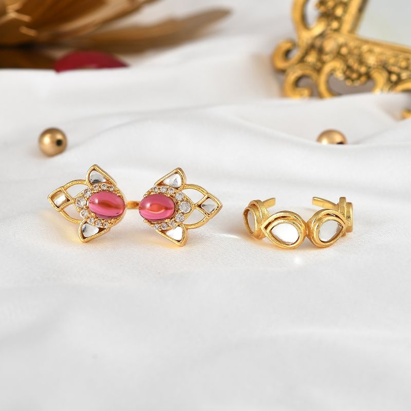 Buy Voylla Heer Pankhuri Open Finger Ring Combo Set Online