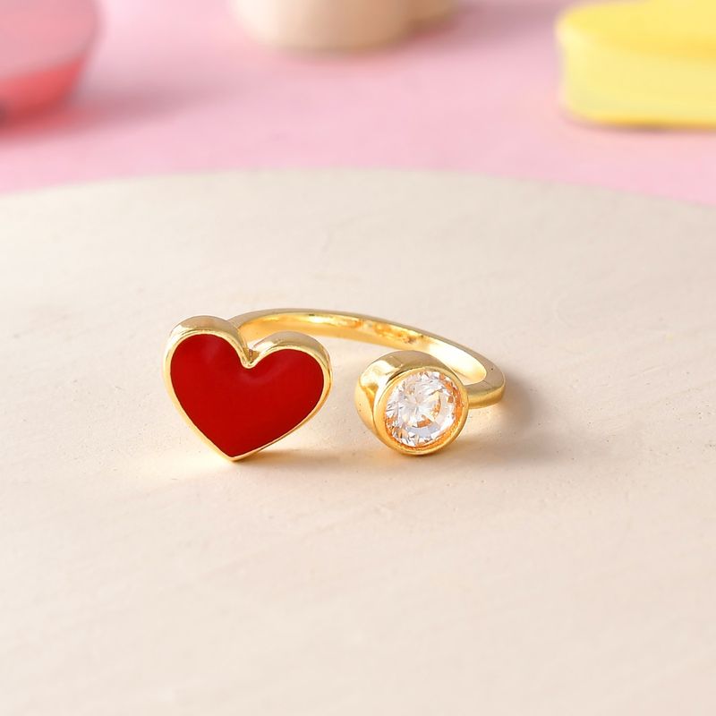 Buy Voylla Red Heart Open Finger Ring Online