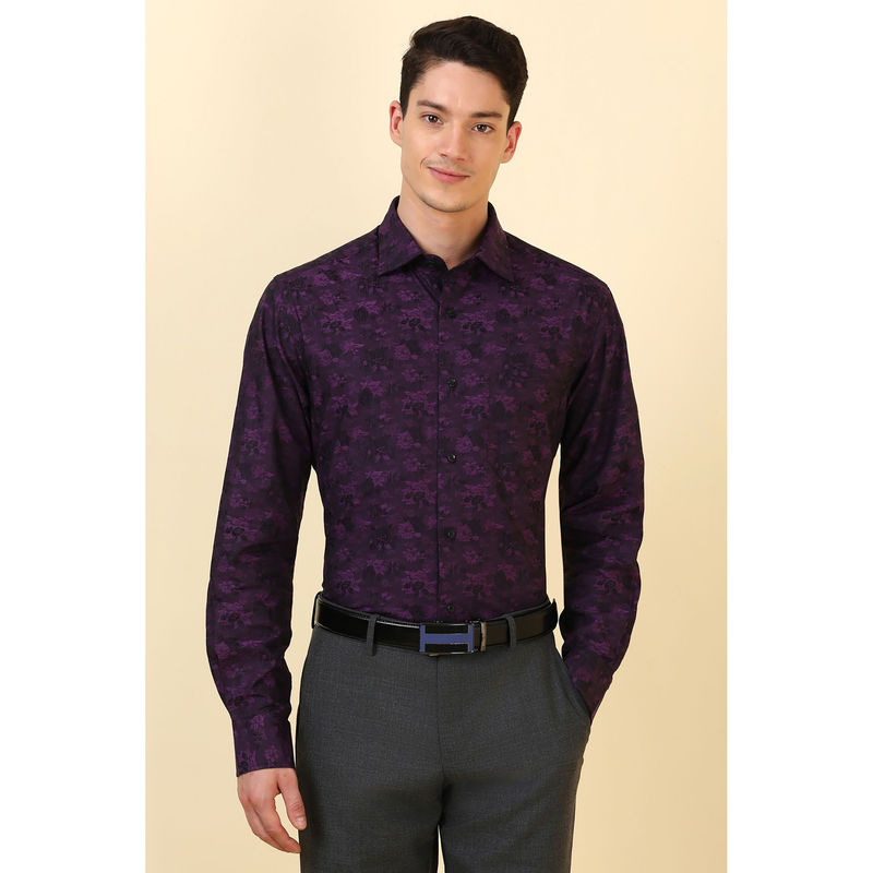 Buy Allen Solly Men Purple Floral Printed Full Sleeves Formal Shirt Online