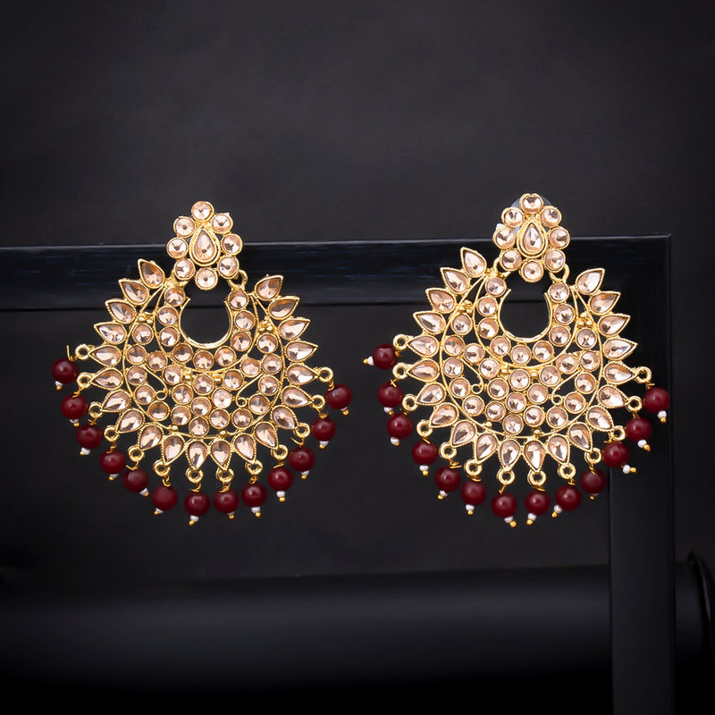 Sukkhi Marquise Lct Gold Plated Pearl Chandbali Earring Set For Women ...