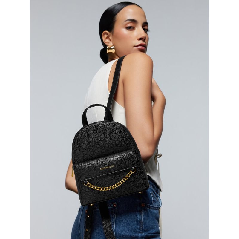 Buy MIRAGGIO Black Small Backpack For Women Online